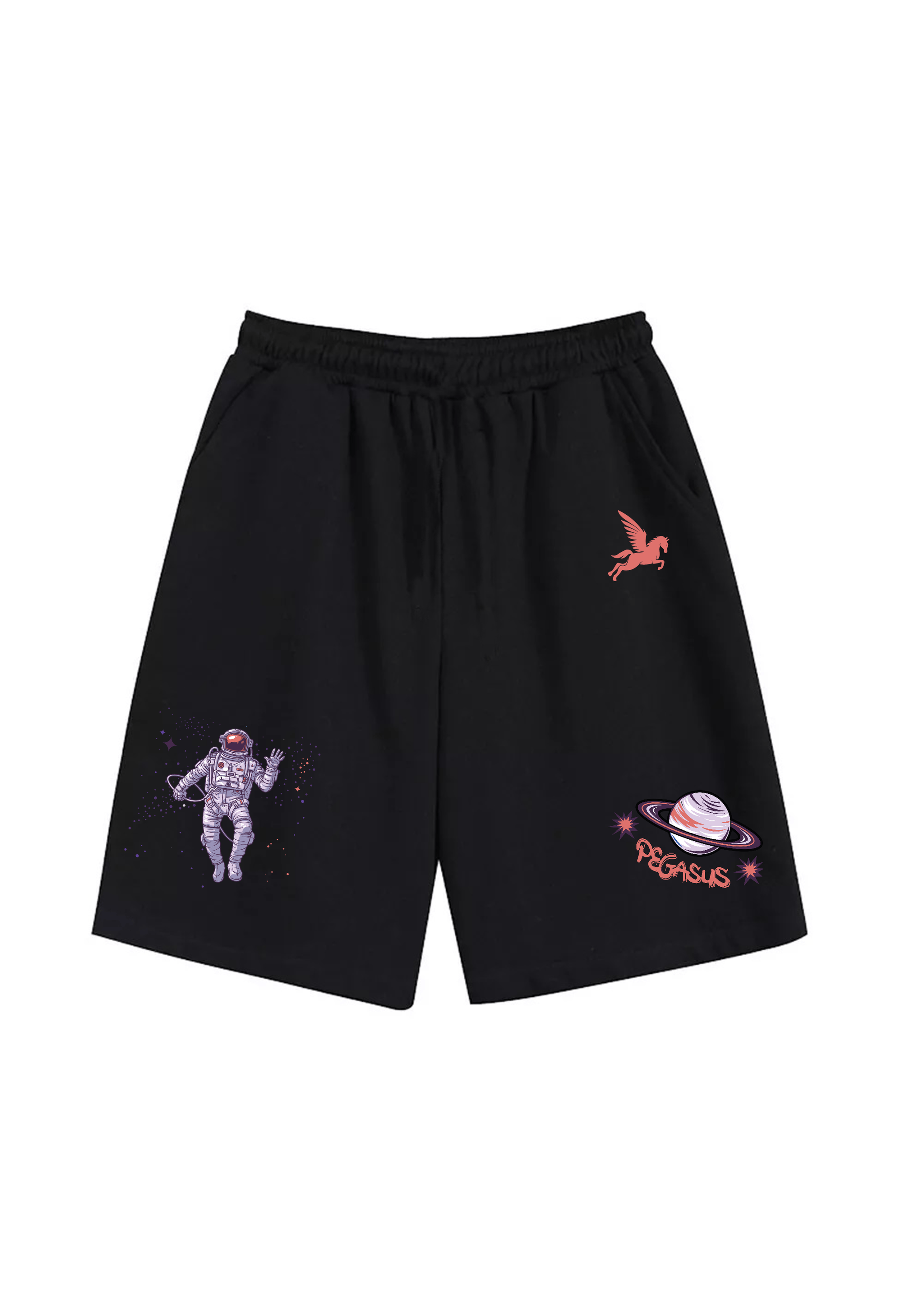 SPACE SHORTS- BLACK - Pegasus